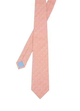 Tino Cosma Erkek Pembe Puantiye Desenli İpek Kravat EU