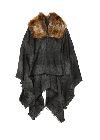 Gaynor Kadın Antrasit Yaka Detaylı Şal Gri EU Gaynor Kadın Antrasit Yaka Detaylı Şal Gri EU