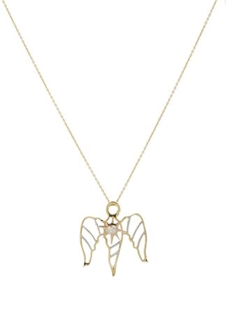 Collection Kadın Pırlanta Detaylı Altın Rengi Kolye EU