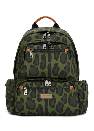 Dolce&Gabbana Erkek Haki Leopar Desenli Sırt Çantası Yeşil EU Dolce&Gabbana Erkek Haki Leopar Desenli Sırt Çantası Yeşil EU
