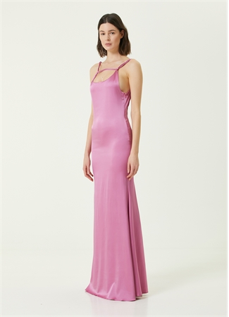 Jacquemus Kadın Mentalo Pembe Maksi Saten Abiye Elbise 36 FR Jacquemus Kadın Mentalo Pembe Maksi Saten Abiye Elbise 36 FR