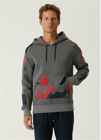 Knt Erkek Gri Kapüşonlu Desen Detaylı Sweatshirt M EU Knt Erkek Gri Kapüşonlu Desen Detaylı Sweatshirt M EU