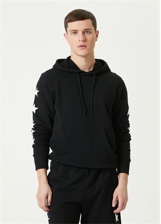 Golden Goose Erkek Siyah Kapüşonlu Kontrast Yıldızlı Sweatshirt S EU Golden Goose Erkek Siyah Kapüşonlu Kontrast Yıldızlı Sweatshirt S EU