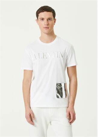 Valentino Erkek Beyaz Metalik Logolu Cepli T-shirt S EU Valentino Erkek Beyaz Metalik Logolu Cepli T-shirt S EU