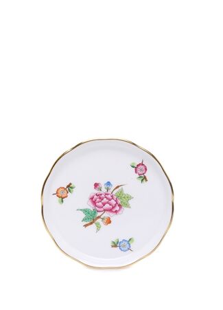 Herend Çiçek Motifli Porselen Bardak Altlığı Çok Renkli