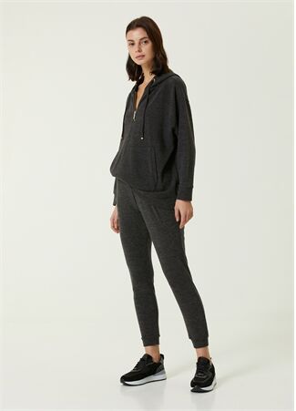 Network Kadın Slim Fit Antrasit Eşofman Gri XS EU