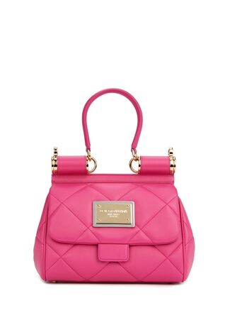 Dolce&Gabbana Kadın Şeftali Kapitone Dokulu Deri Omuz Çantası Pembe EU Dolce&Gabbana Kadın Şeftali Kapitone Dokulu Deri Omuz Çantası Pembe EU