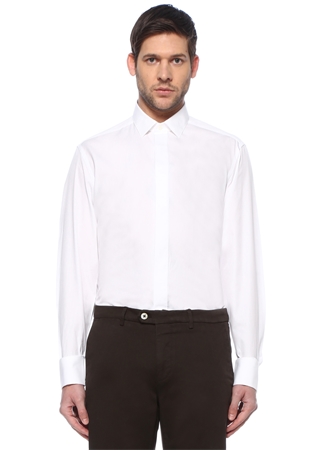 Corneliani Erkek Beyaz Küçük Yaka Smokin Gömleği 42 IT Corneliani Erkek Beyaz Küçük Yaka Smokin Gömleği 42 IT