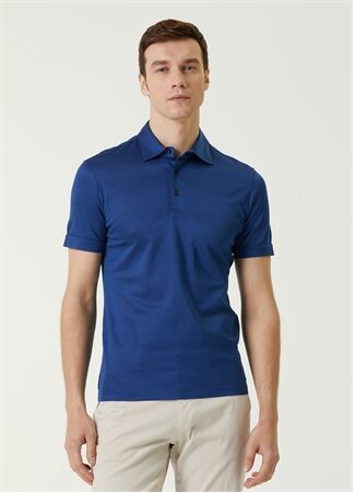 Pal Zileri Erkek Mavi Polo Yaka Mikro Desenli T-shirt S EU Pal Zileri Erkek Mavi Polo Yaka Mikro Desenli T-shirt S EU