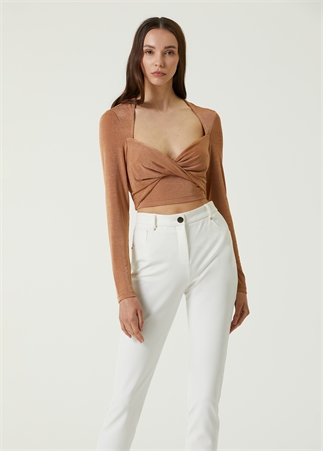 Significant Other Kadın Bambi Karamel Crop Bluz Bej 4 US Significant Other Kadın Bambi Karamel Crop Bluz Bej 4 US