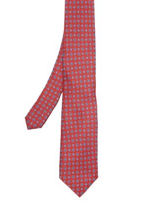 Corneliani Erkek Kırmızı Mikro Desenli İpek Kravat EU