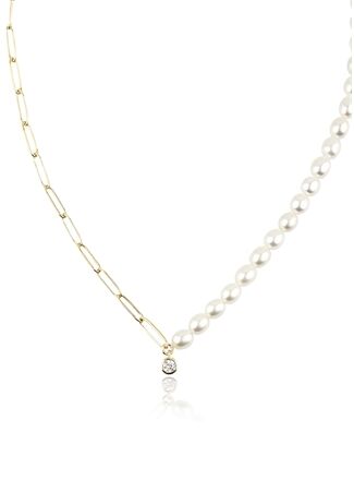 Lulu Jewelery Kadın Chasca Gümüş Rengi Altın Kaplama Kolye EU