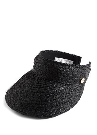 Seafolly Kadın Siyah Hasır Dokulu Şapka Eu