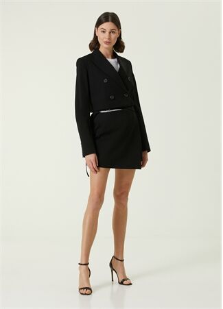 Helmut Lang Kadın Siyah Kemer Detaylı Mini Etek 8 US