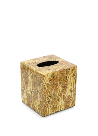 Pacific Connections Gold Desenli Ahşap Peçetelik Altın Rengi Pacific Connections Gold Desenli Ahşap Peçetelik Altın Rengi