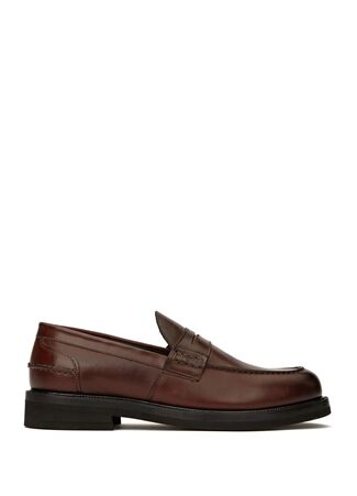 Beymen Collection Erkek Kahverengi Deri Hybrid Loafer 4
