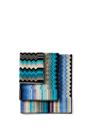 Missoni Home Giacomo Colorblocked Zikzak Desenli 5li Havlu Seti Mavi Missoni Home Giacomo Colorblocked Zikzak Desenli 5li Havlu Seti Mavi