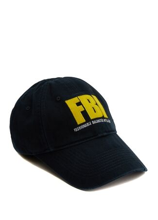 Balenciaga Kadın Lacivert Logolu Nakışlı Şapka Mavi S EU