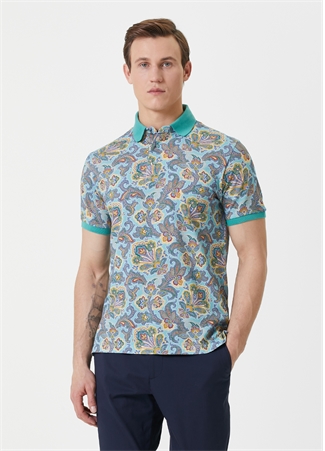 Etro Erkek Mavi Polo Yaka Etnik Desenli T-shirt M Eu Etro Erkek Mavi Polo Yaka Etnik Desenli T-shirt M Eu