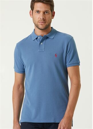 Polo Ralph Lauren Erkek Mavi Yaka T-shirt XS EU