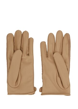 Beymen Club Kadın Bej Kemer Detaylı Deri Eldiven EU