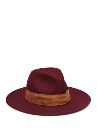 Catarzi Kadın Bordo Kemer Detaylı Yün Şapka 58 EU