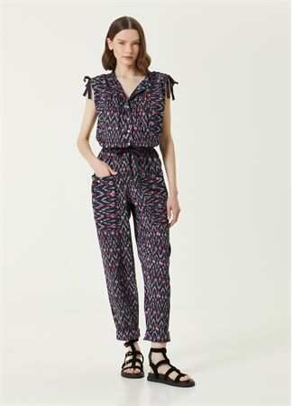 Etoile Isabel Marant Kadın Laith Siyah Desenli Maksi Tulum 36 FR