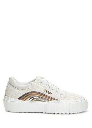 Fendi Kadın Beyaz Logo Desenli Sneaker 35 Eu