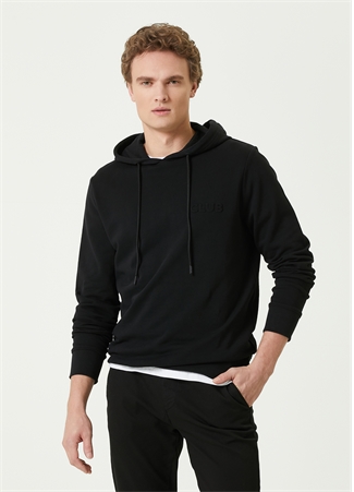 Beymen Club Erkek Siyah Kapüşonlu Kabartmalı Logolu Sweatshirt XS Beymen Club Erkek Siyah Kapüşonlu Kabartmalı Logolu Sweatshirt XS