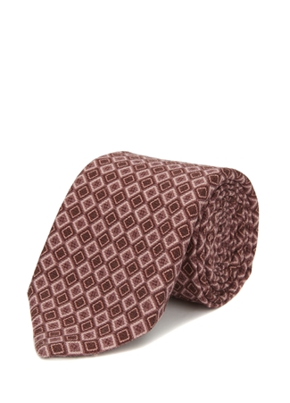 Isaia Erkek Pembe Geometrik Desenli Yün Kravat EU Isaia Erkek Pembe Geometrik Desenli Yün Kravat EU