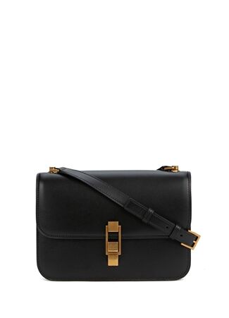 Kadın Le Carre Siyah Deri Omuz Çantası EU