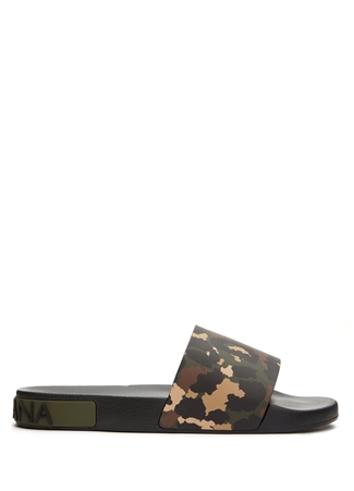 Dolce&gabbana Erkek Kamuflaj Desenli Logolu Deri Terlik Haki 39 Eu Dolce&gabbana Erkek Kamuflaj Desenli Logolu Deri Terlik Haki 39 Eu