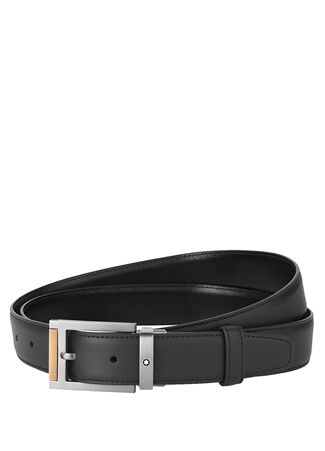 Montblanc Erkek Siyah Deri Kemer EU