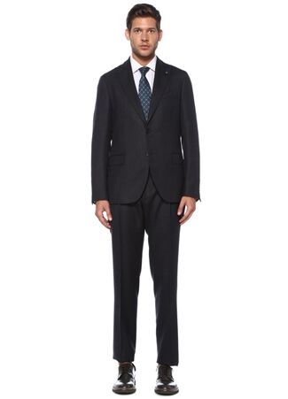 Lardini Erkek Lacivert Çizgi Desenli Yün Takım Elbise 50 IT