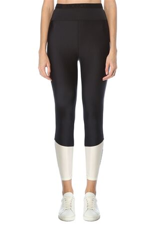 Moncler Kadın Siyah Gold Logolu Tayt S EU