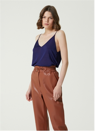 Network Kadın Slim Fit Mavi V Yaka Askılı Kazak S EU Network Kadın Slim Fit Mavi V Yaka Askılı Kazak S EU