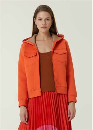 Beymen Club Kadın Mercan Kapüşonlu Scuba Trucker Ceket Kırmızı M