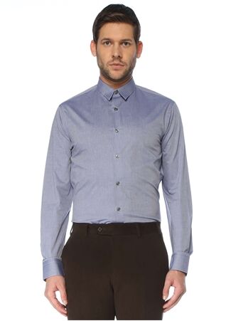 Pal Zileri Erkek Mavi Polo Yaka Gömlek 4 IT