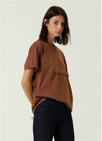 Network Kadın Basic Fit Kahverengi T-shirt XS EU