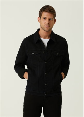 7 For All Mankind Erkek Lacivert Polo Yaka Denim Gömlek S EU 7 For All Mankind Erkek Lacivert Polo Yaka Denim Gömlek S EU