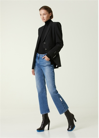 Off-White Kadın Mavi Bol Paça Jean Pantolon 25 US Off-White Kadın Mavi Bol Paça Jean Pantolon 25 US