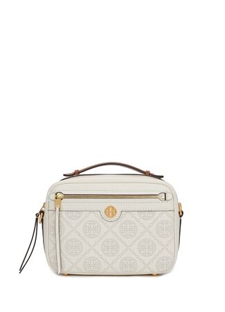 Tory Burch Kadın Beyaz Logolu Omuz Çantası Bej EU