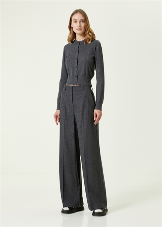 Joseph Kadın Alana Wide Leg Gri Flanel Pantolon 36 FR Joseph Kadın Alana Wide Leg Gri Flanel Pantolon 36 FR