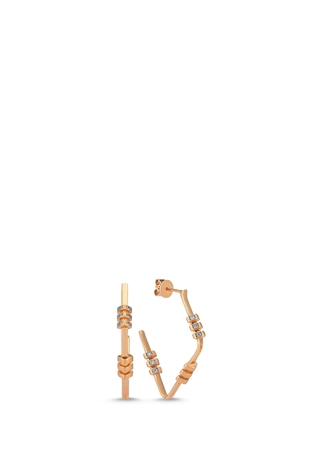 Collection-Selda Jewellery Kadın Geometrik Formlu Pırlantalı Altın Rengi Küpe EU Collection-Selda Jewellery Kadın Geometrik Formlu Pırlantalı Altın Rengi Küpe EU