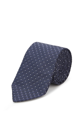 Palzileri Lab Erkek Lacivert Mikro Desenli İpek Kravat EU
