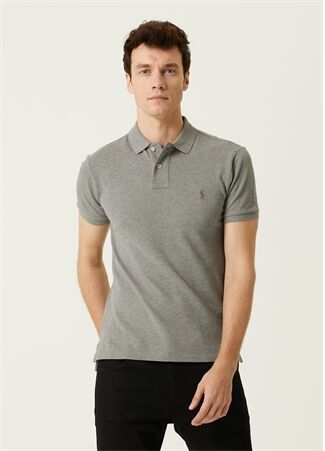 Polo Ralph Lauren Erkek Gri Yaka T-shirt S EU