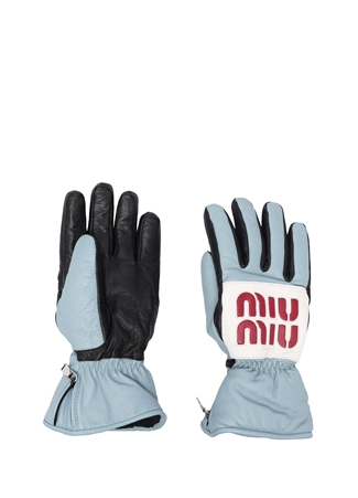 Miu Kadın Mavi Logo Detaylı Deri Eldiven 7.5 EU Miu Kadın Mavi Logo Detaylı Deri Eldiven 7.5 EU