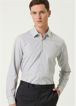 Palzileri Lab Erkek Gri Pötikare Desenli Gömlek 4 IT