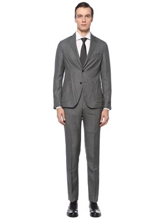 Pal Zileri Erkek Gri Kelebek Yaka Yün Takım Elbise 44 IT