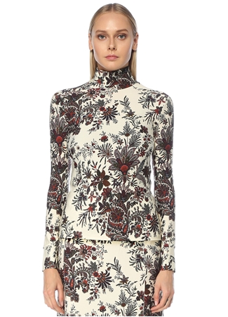 Paco Rabanne Kadın Beyaz Yaprak Desenli Bluz 42 IT